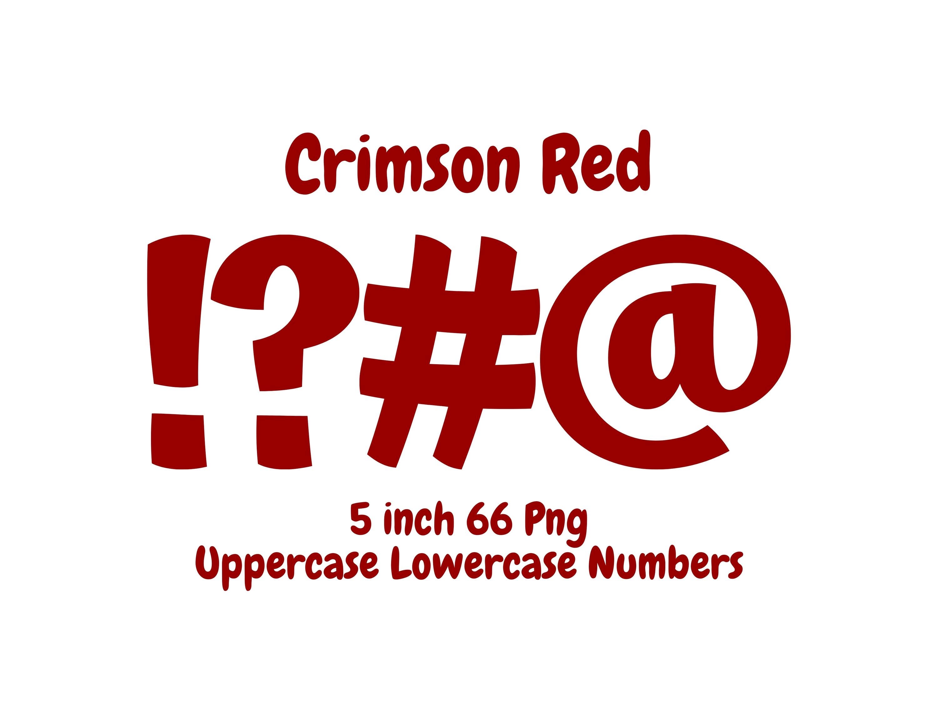 Crimson Red Alphabet Clipart for Commercial Use Print on Demand Pod ...