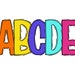 Childish Glee ABC Alphabet Clipart Commercial Use, 5 Bright Colors PNG ...