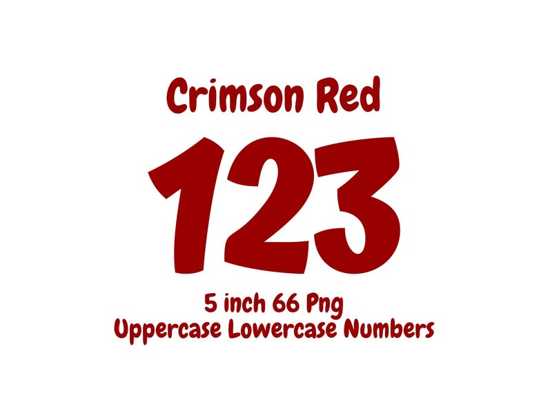 Crimson Red Alphabet Clipart for Commercial Use Print on Demand Pod ...