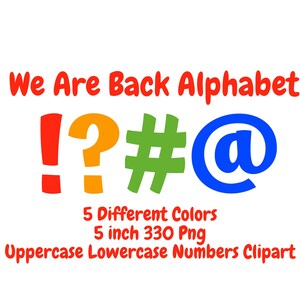 We Are Back ABC Alphabet Clipart Commercial Use, Retro Font Numbers ...