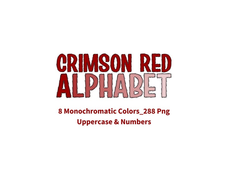 Crimson Red Alphabet Clipart for Commercial Use, Red Tones ...