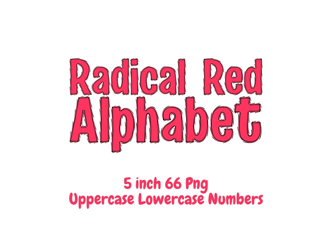 Radical Red Alphabet Clipart for Commercial Use Print on Demand POD ...