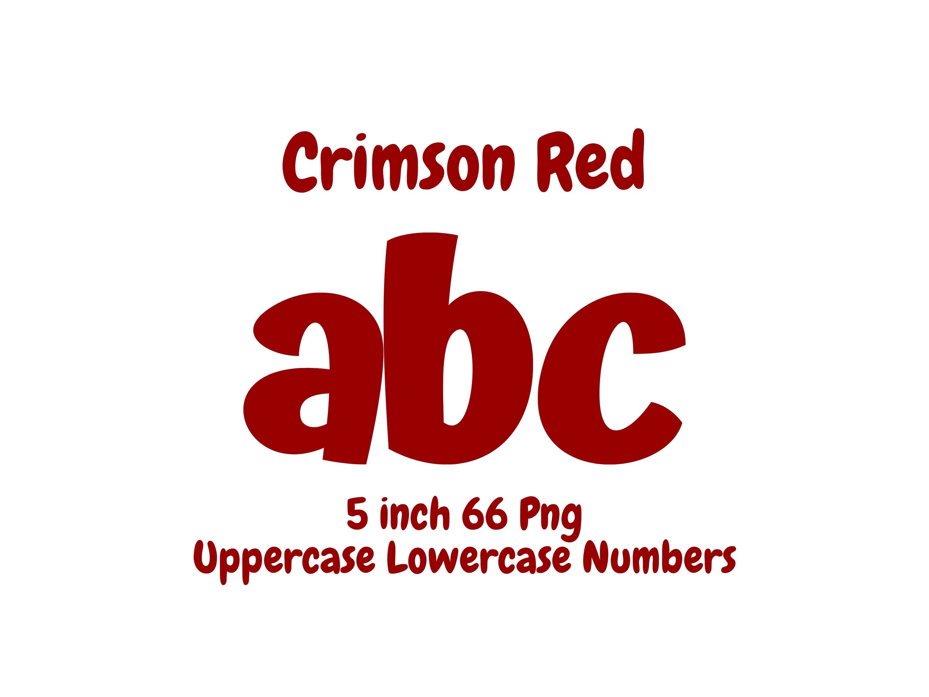 Crimson Red Alphabet Clipart for Commercial Use Print on Demand Pod ...