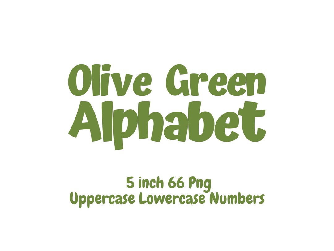 Olive Green Alphabet Clipart COMMERCIAL USE Printable Uppercase ...