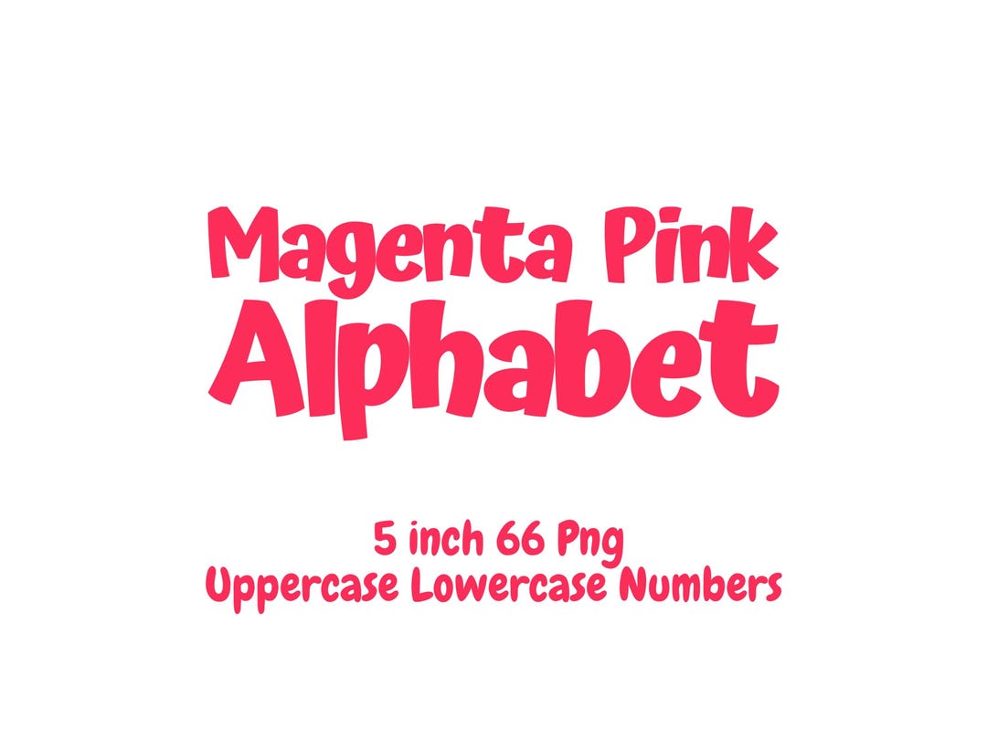 Magenta Pink Alphabet Clipart for Commercial Use, Pink Toned Color ...