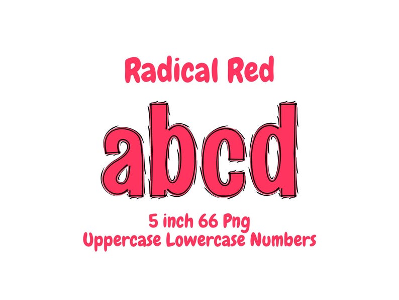 Radical Red Alphabet Clipart for Commercial Use Print on Demand POD ...