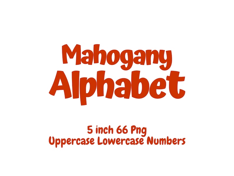 Mahogany Alphabet for Commercial Use Print on Demand Pod, Brown Tones ...