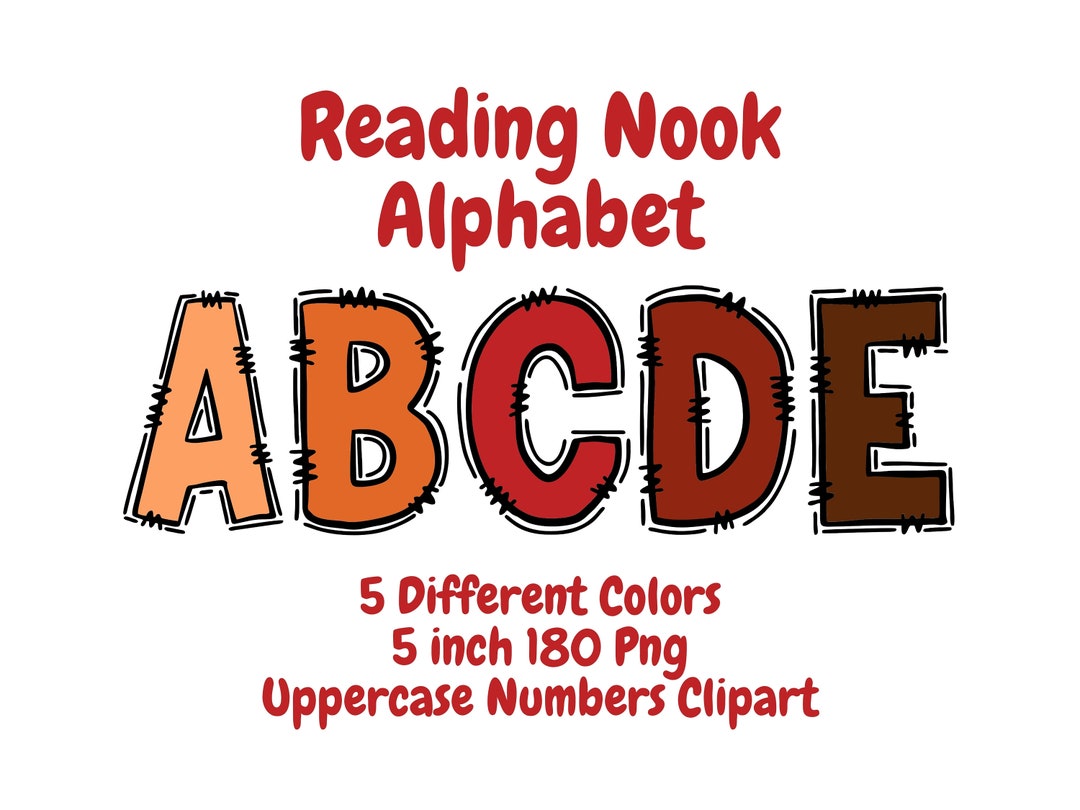 Reading Nook Alphabet Clipart Commercial Use, 5 Autumn Colors Numbers ...