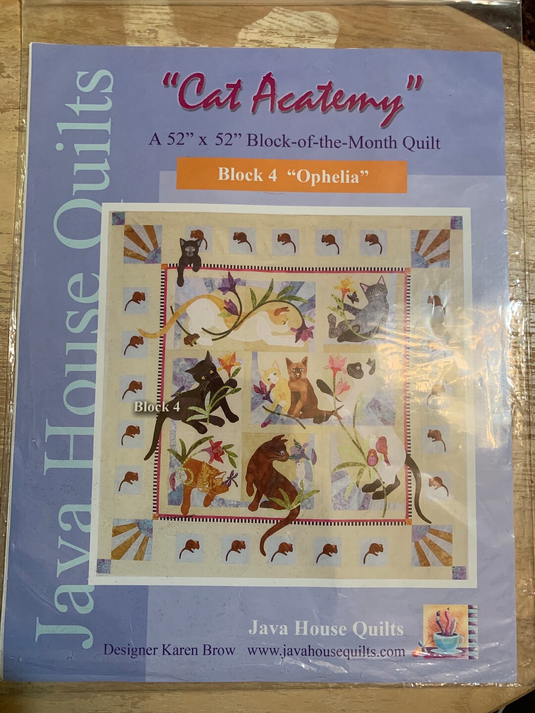 Java House Quilts CAT ACATEMY Block 4 Ophelia Pattern by Karen Brow - Etsy
