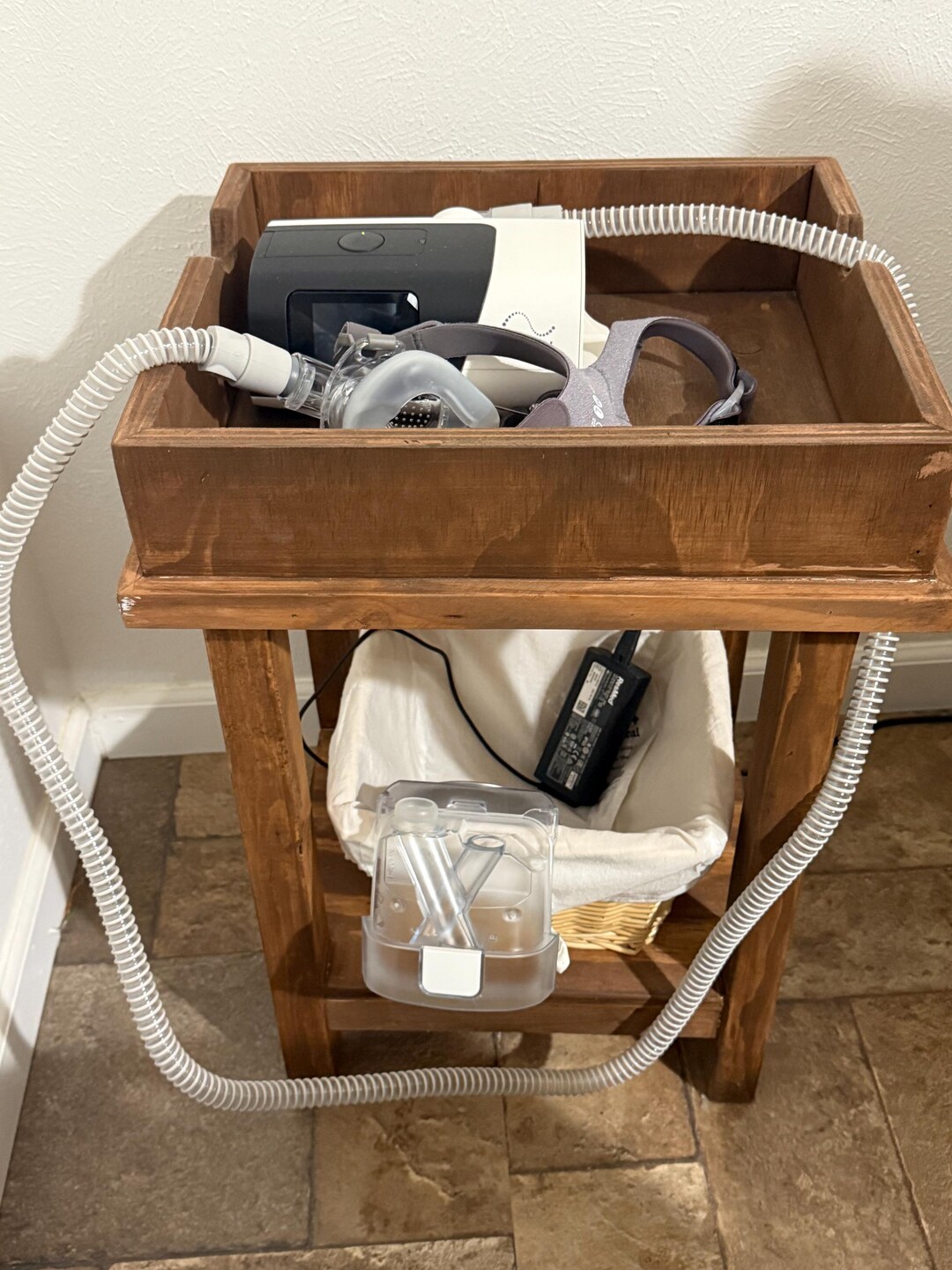 CPAP Machine End Table, Night Stand, Hose Keeper, Machine Safety Device ...