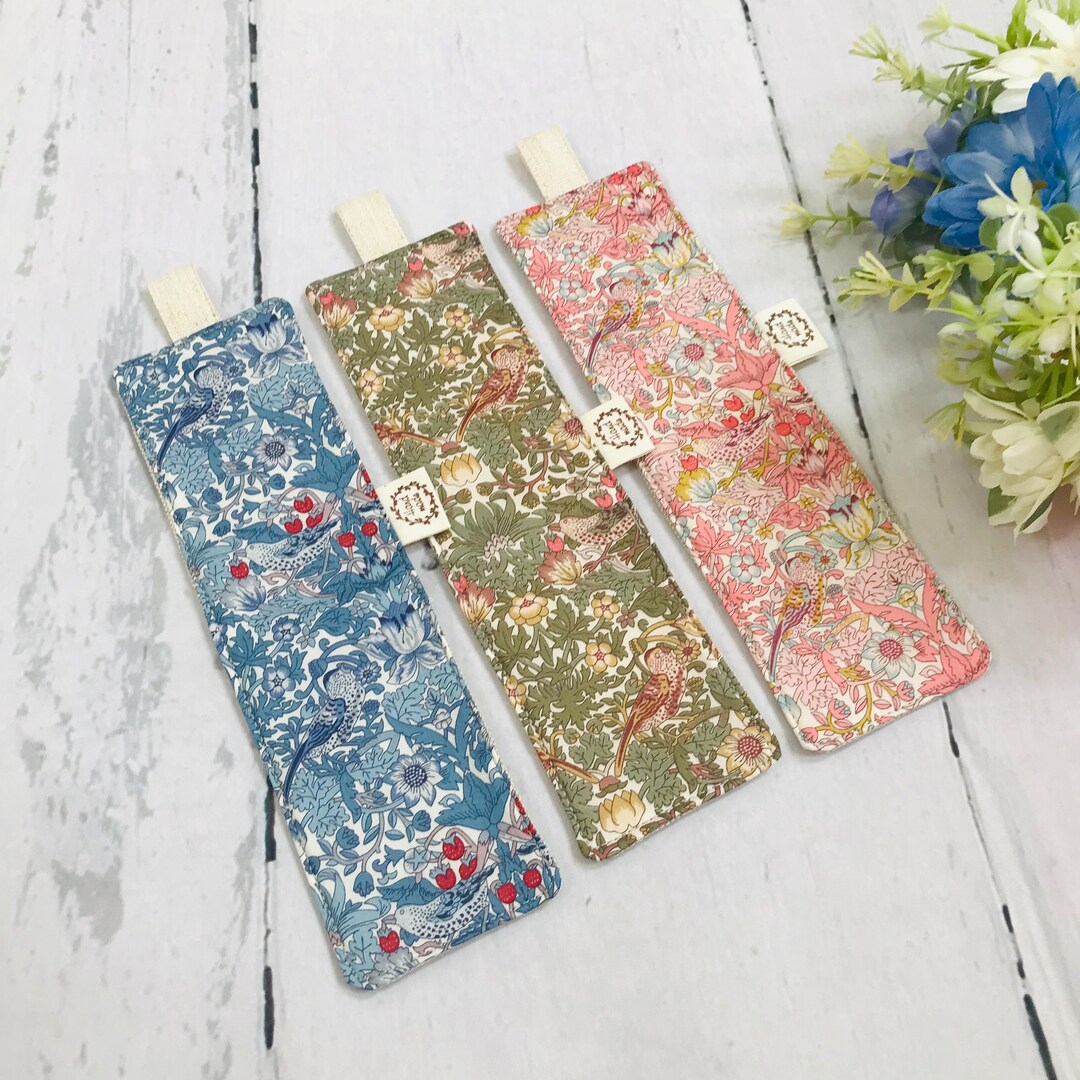 Liberty Strawberry Thief Tana Lawn Fabric Handmade Bookmark, Small Gift ...