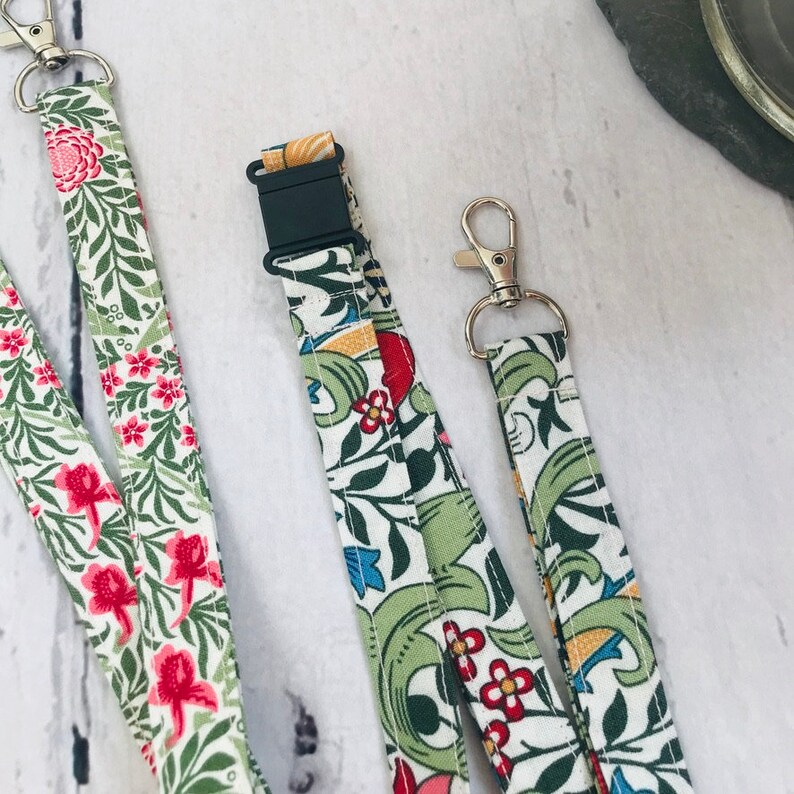William Morris Fabric Lanyard Pretty Lanyard Key Lanyard - Etsy