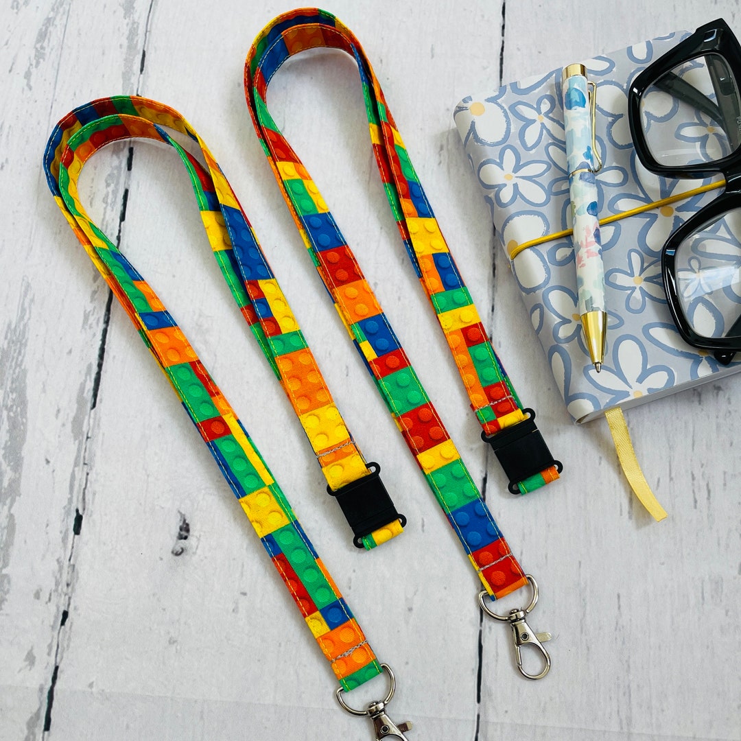 Lego Building Bricks Lanyard, School Lanyard, Education Lanyard, Bright ...