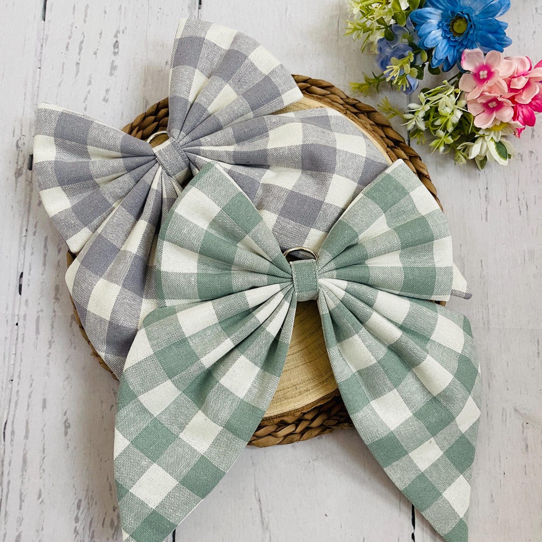 Large Fabric Gingham Bow, Bow Decoration, Seasonal Decoration, Large ...