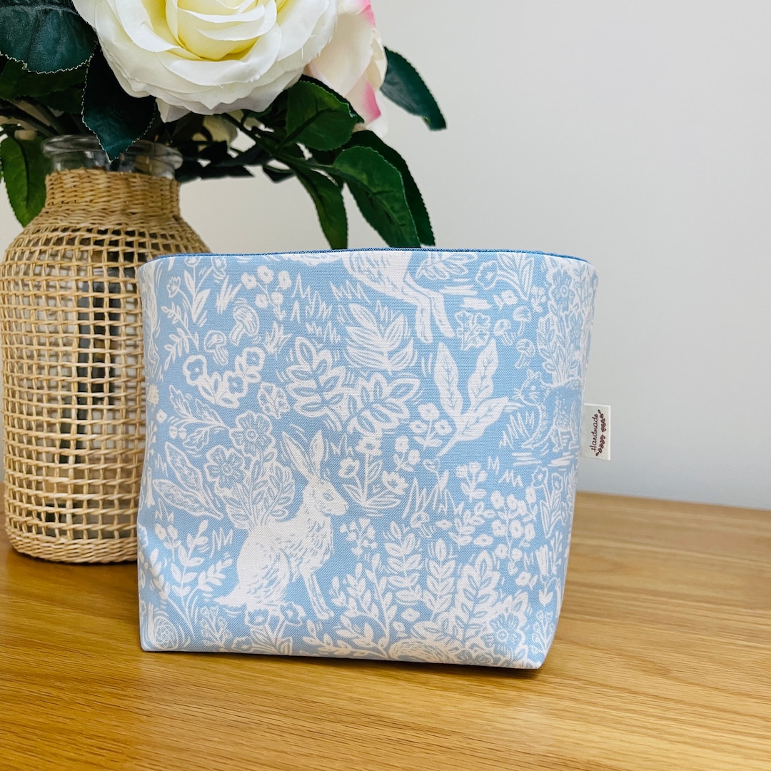 Rifle Paper Co Rabbit Blue Fabric Storage Basket, Pretty Storage Basket ...