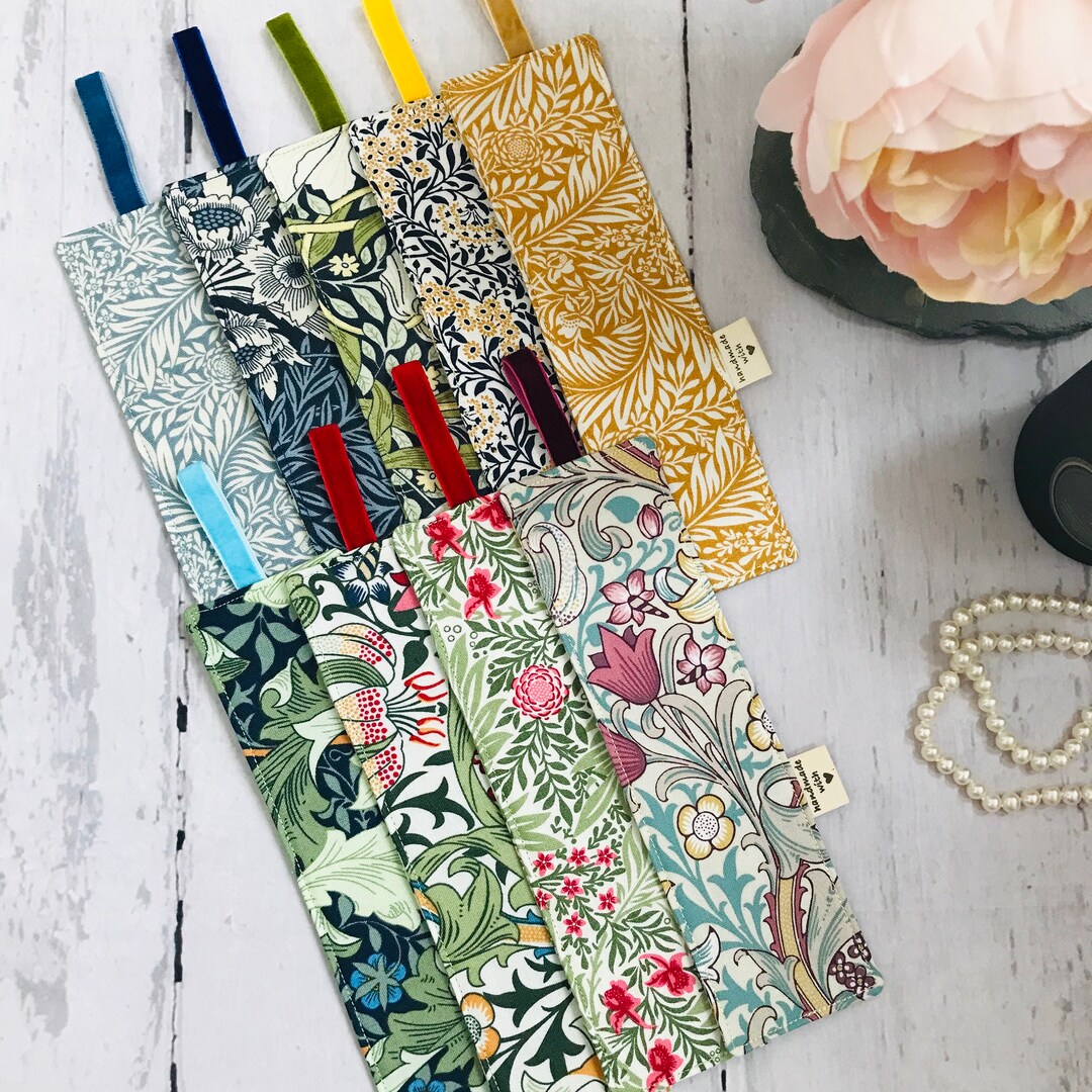 William Morris Fabric Handmade Bookmark, Teacher Gift, Reading Gift ...