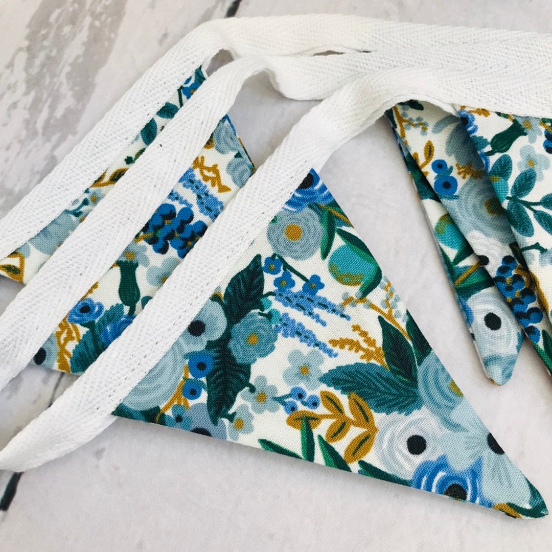 Rifle Paper Co Rosa Mini Bunting, 2m, 9 Flags, Double Sided, Outdoor ...