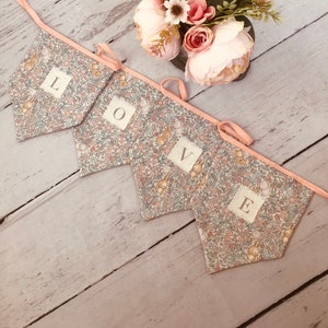 Love Bunting, 2m, 4 Flags, Nursery Bunting, Girls Bedroom, Rabbit ...