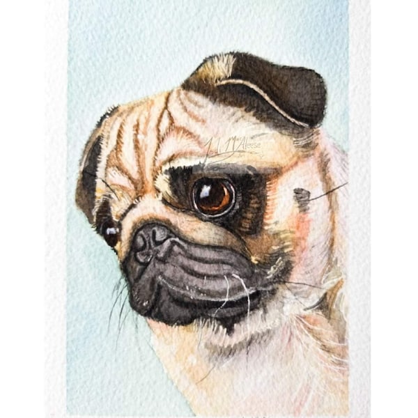 Pug Painting - Etsy