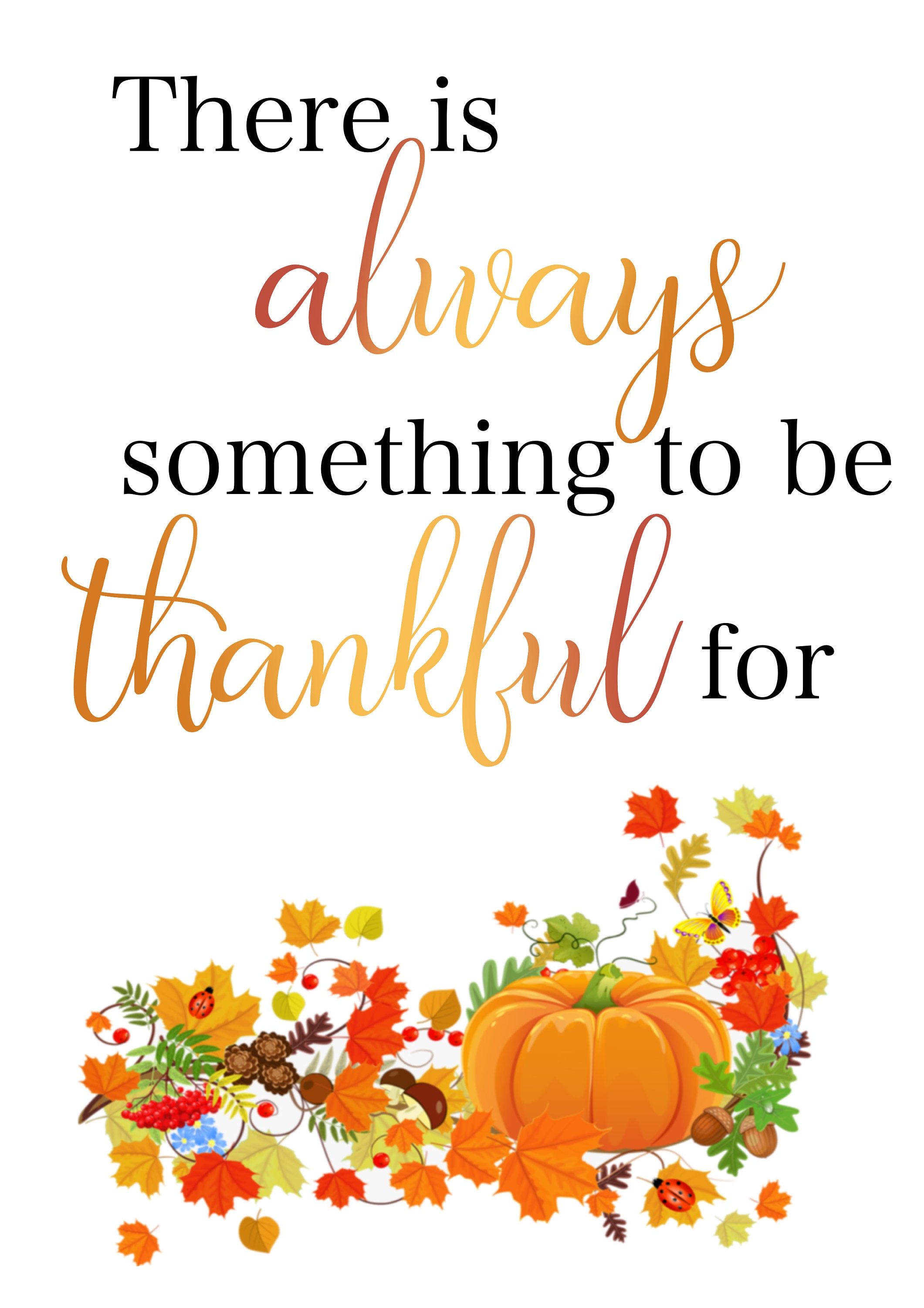 Beautiful Autumn Print, Thanksgiving, Fall, Thankful, Inspirational ...