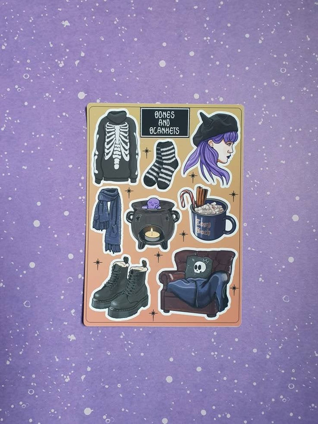 Cosy Goth Autumnal Winter Sticker Sheet Halloween Stickers - Etsy
