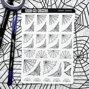 Cobweb Corners Planner Stickers Spider Web Stickers Gothic Halloween ...