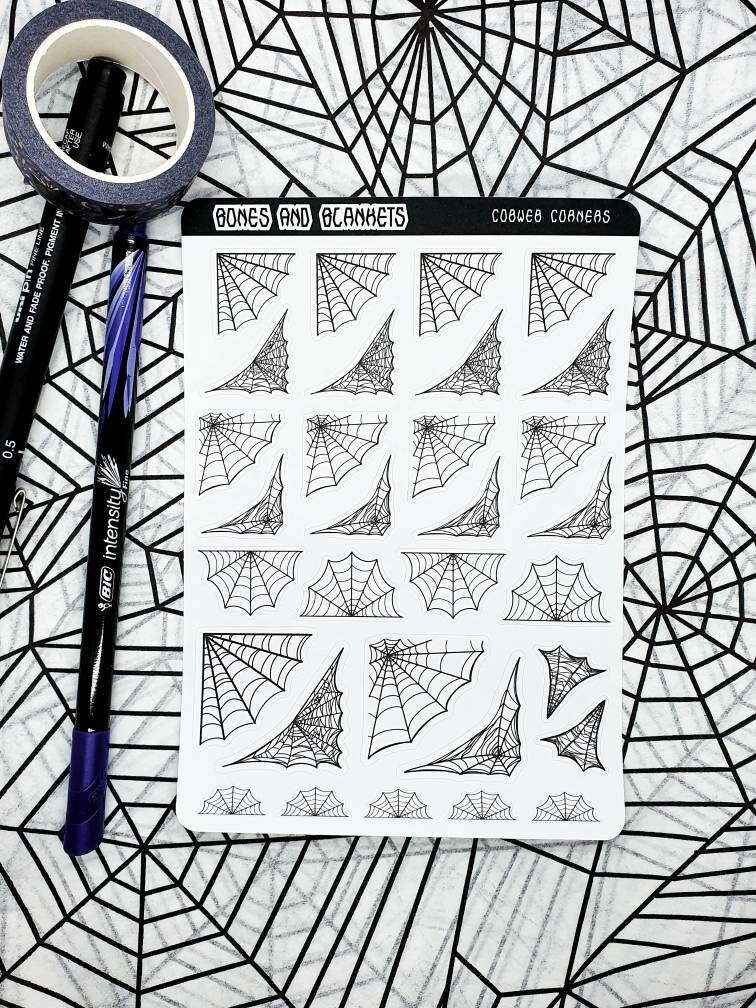 Cobweb Corners Planner Stickers Spider Web Stickers Gothic - Etsy UK