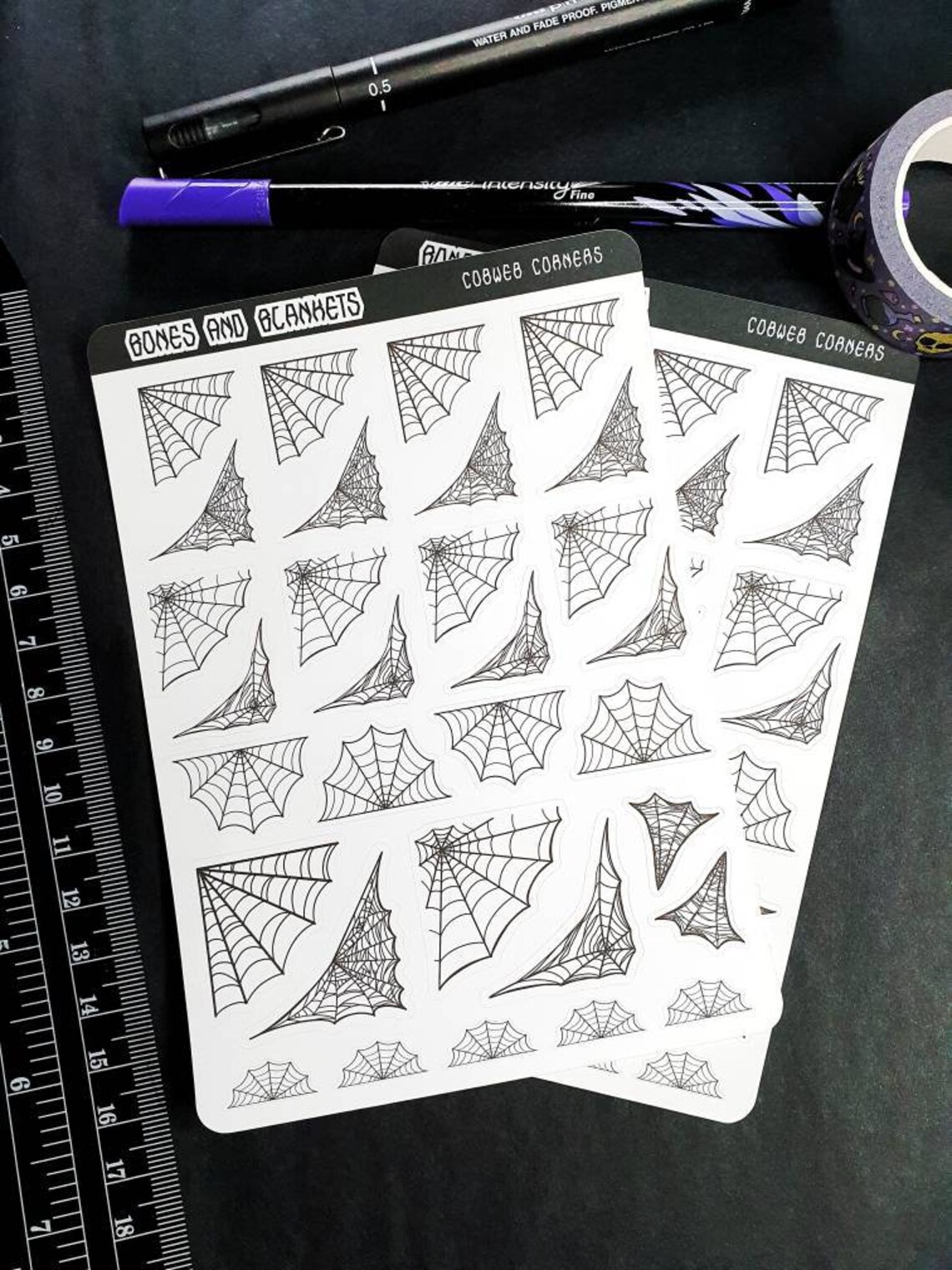 Cobweb Corners Planner Stickers Spider Web Stickers Gothic - Etsy UK