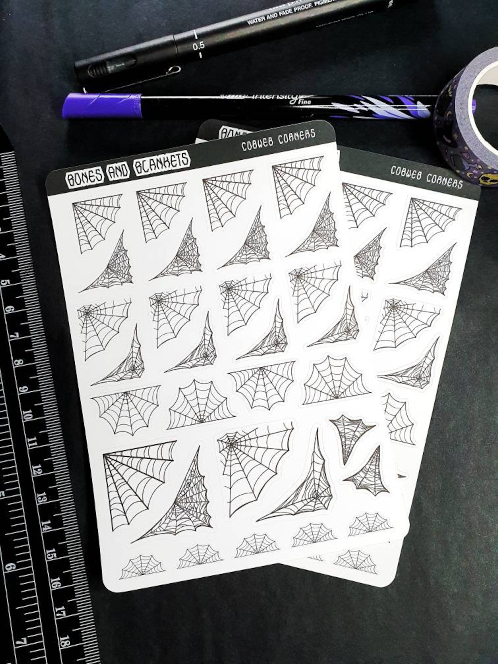 Cobweb Corners Planner Stickers Spider Web Stickers Gothic - Etsy UK