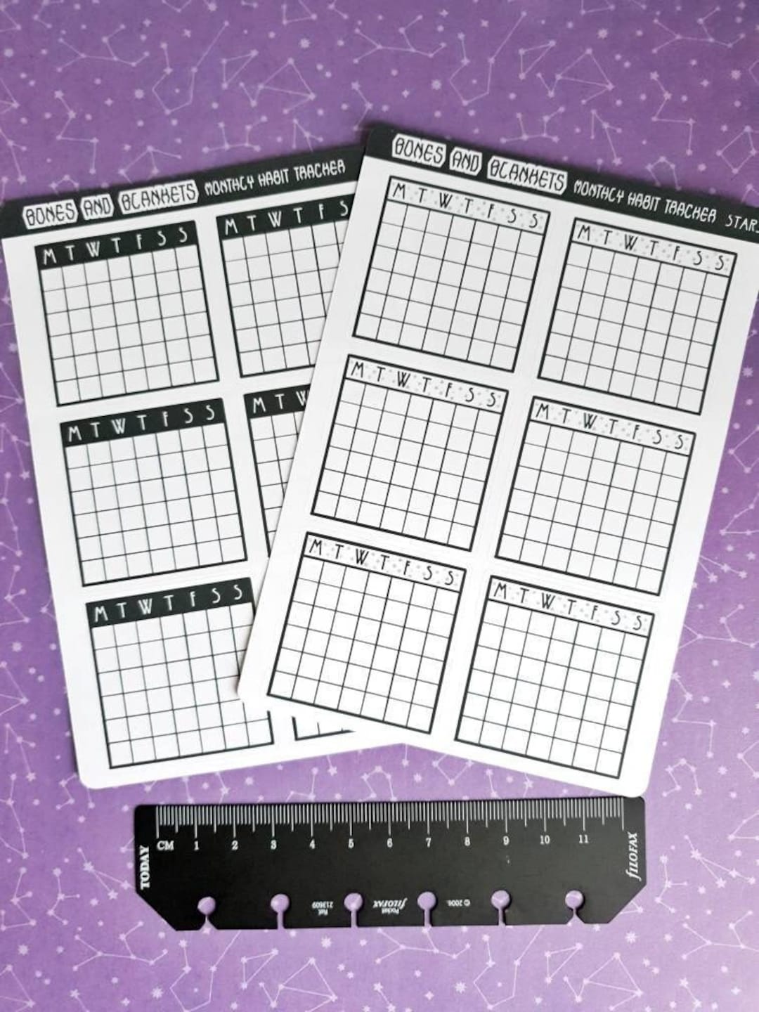 Monthly Habit Tracker Sticker Sheet | Blank Calendar Month Planner ...