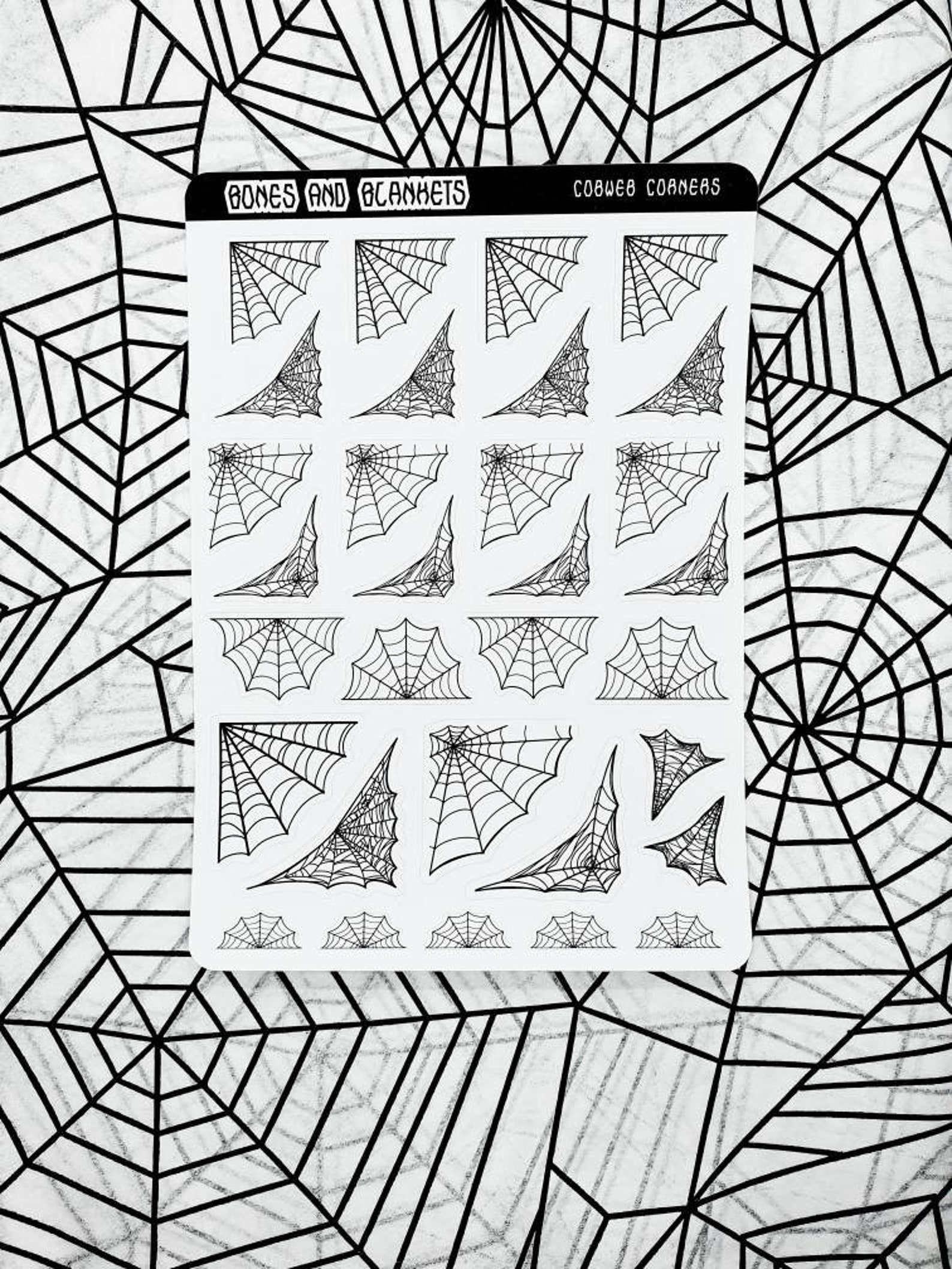 Cobweb Corners Planner Stickers Spider Web Stickers Gothic - Etsy UK