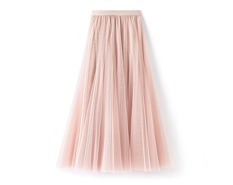 Light Pink Charmeuse Renaissance Skirt Long Gathered Skirt Maxi Midi ...