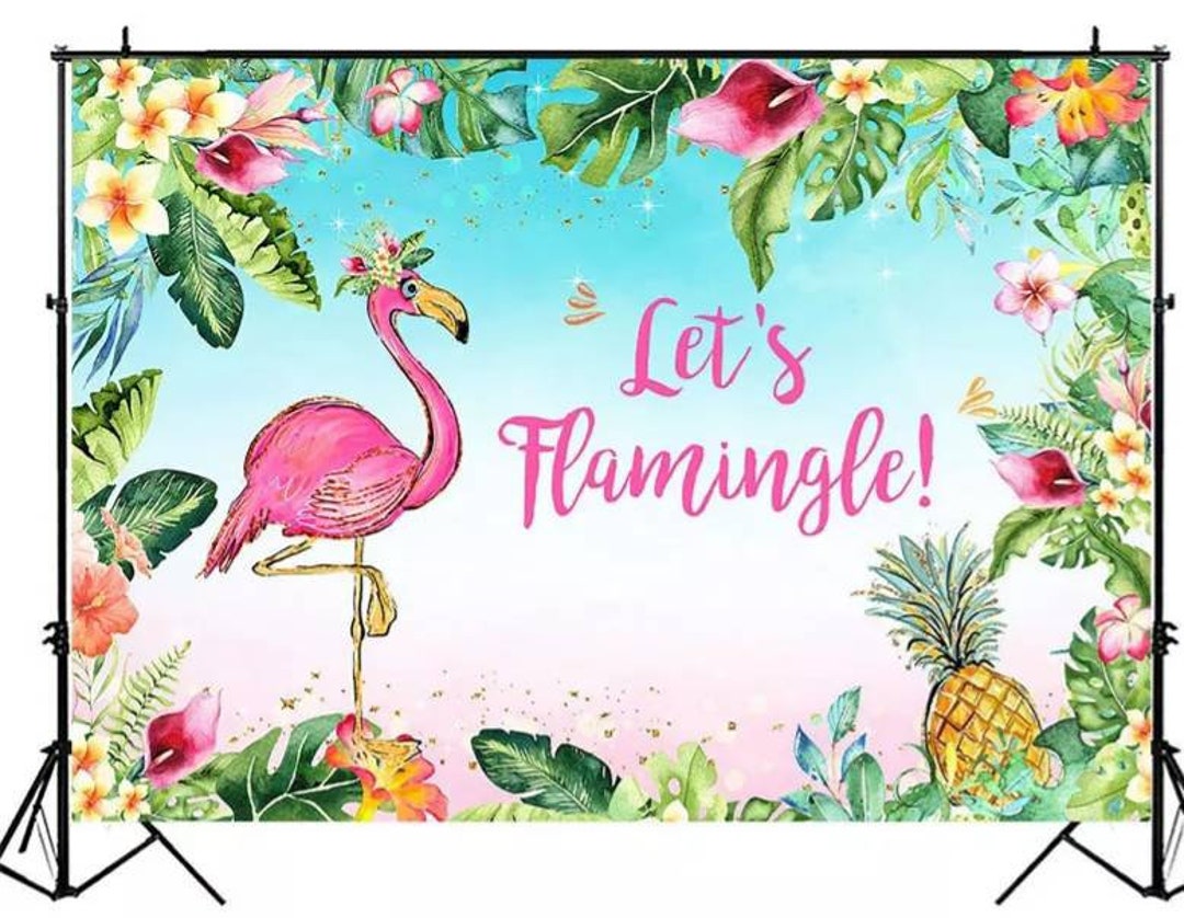 Flamingo Birthday Backdrop - Etsy