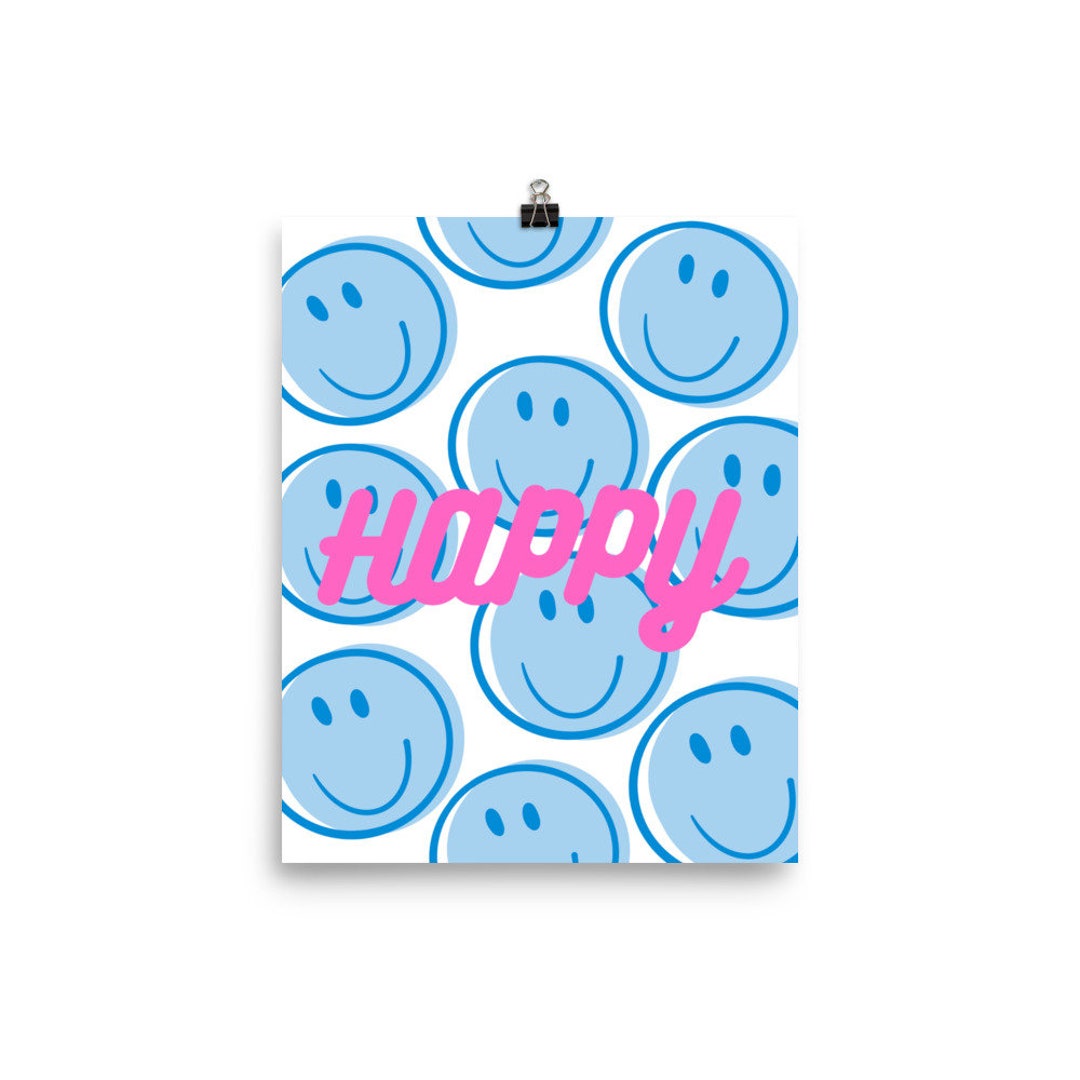 Happy Smiley Face Poster - Etsy