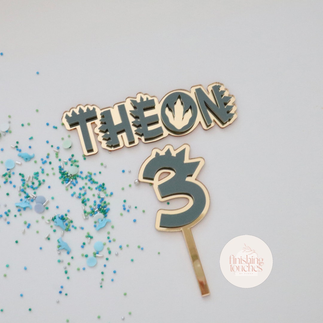 Dinosaur Cake Topper Set | Name and Age Set | Cake Topper | Dinosaur ...