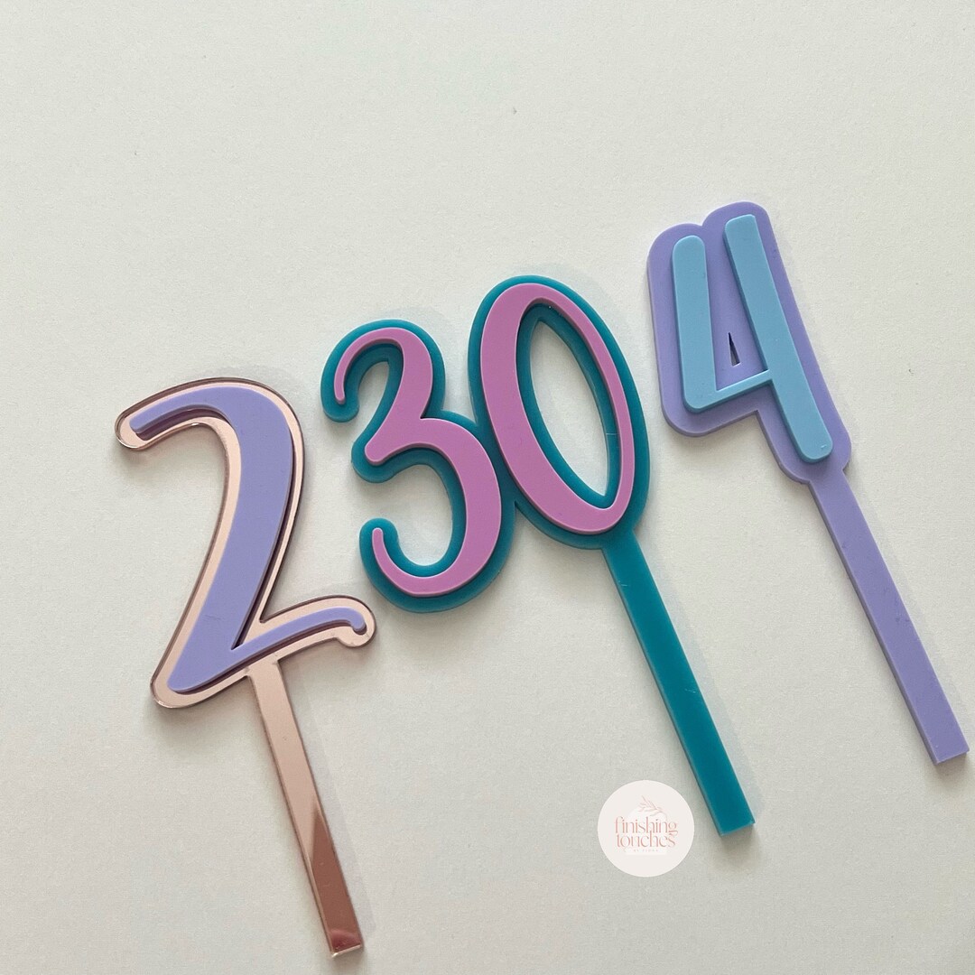 Age Number Acrylic Cake Topper | Age Cake Topper | Acrylic Cake Topper ...