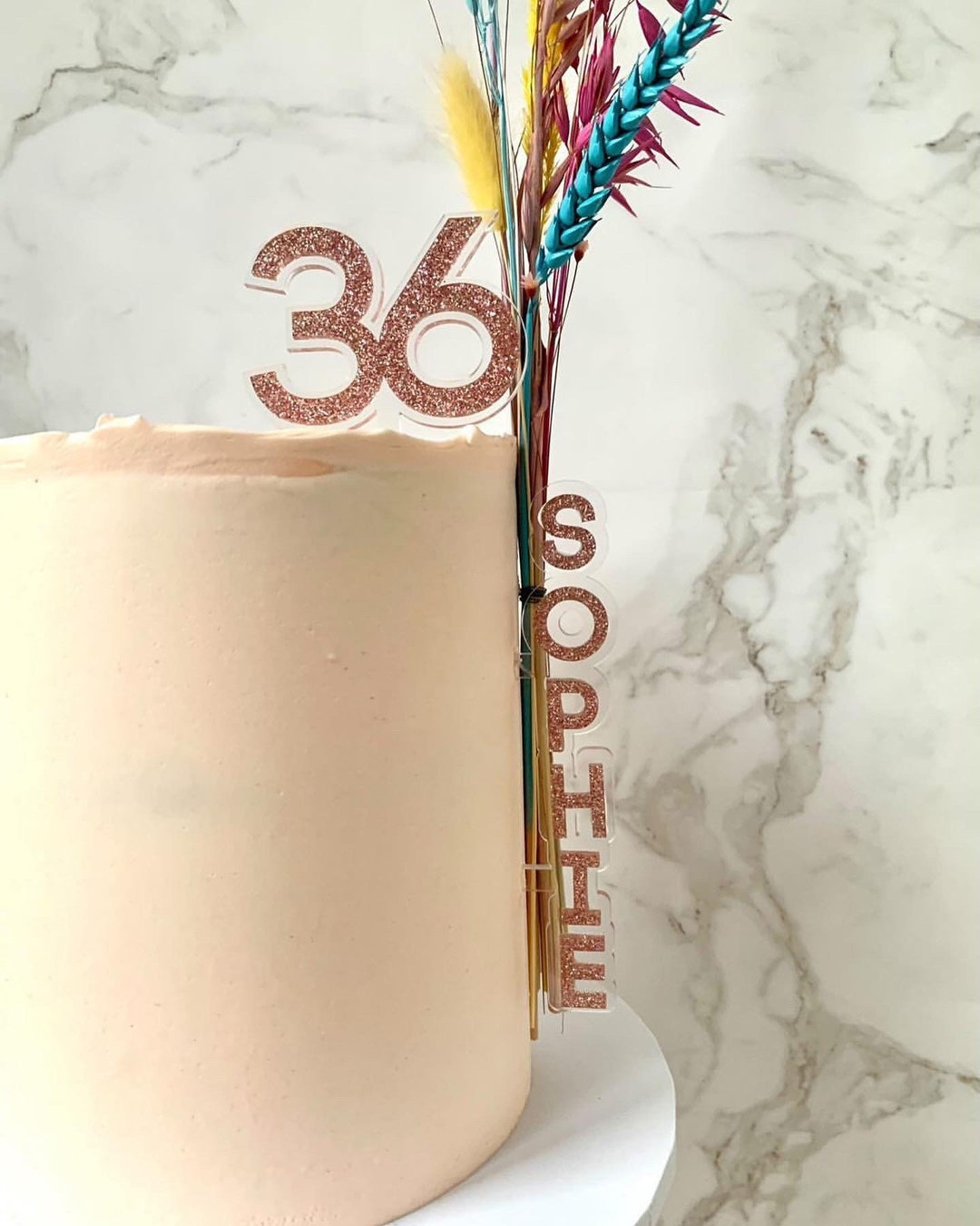 Acrylic Floating Cake Topper Personalised Name and Age - Etsy