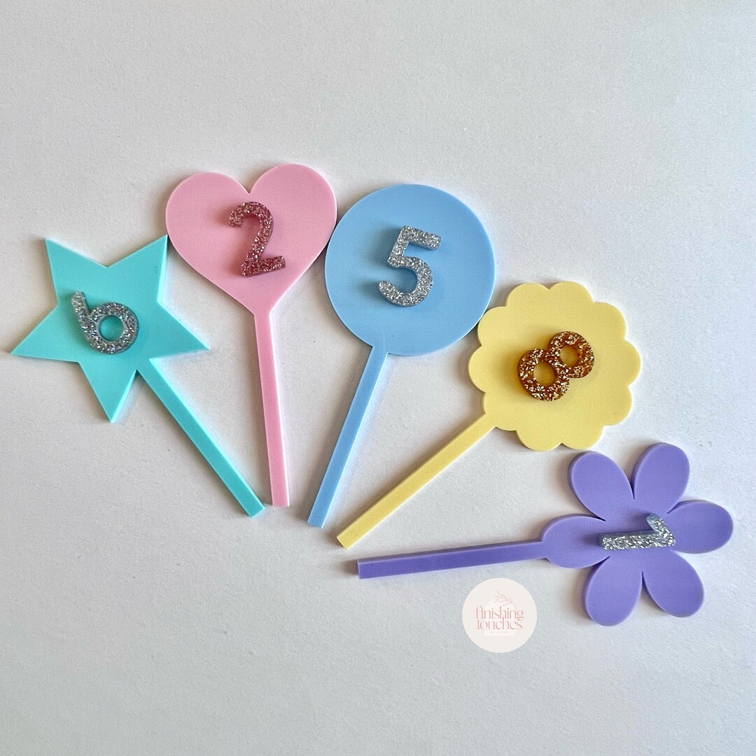 Custom Age Number Acrylic Cake Topper Age Cake Topper - Etsy