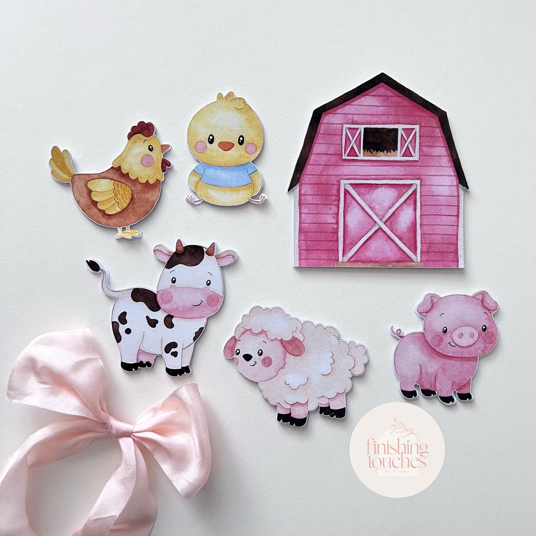 Farm Animals Cake Charms Set Farm Animals Cake Toppers Decoration Set ...