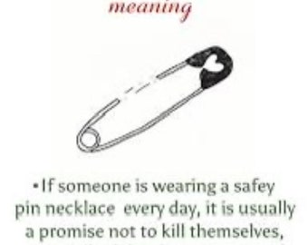 Selected Safety Pin Meaning importante Necklace