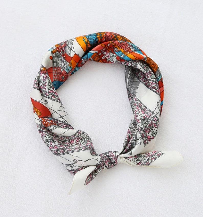 Women's Scarf, Silk Feel Square Scarf, Summer Bandana, Bridal Shower ...