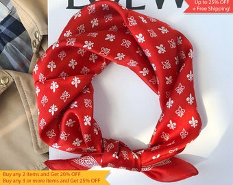 Red Silk Scarf - Etsy