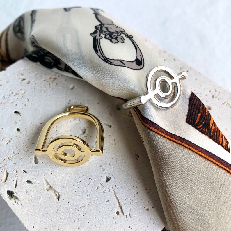 Stirrup Style Scarf Ring, Medium Ring, Vintage Style Ring, Festival ...