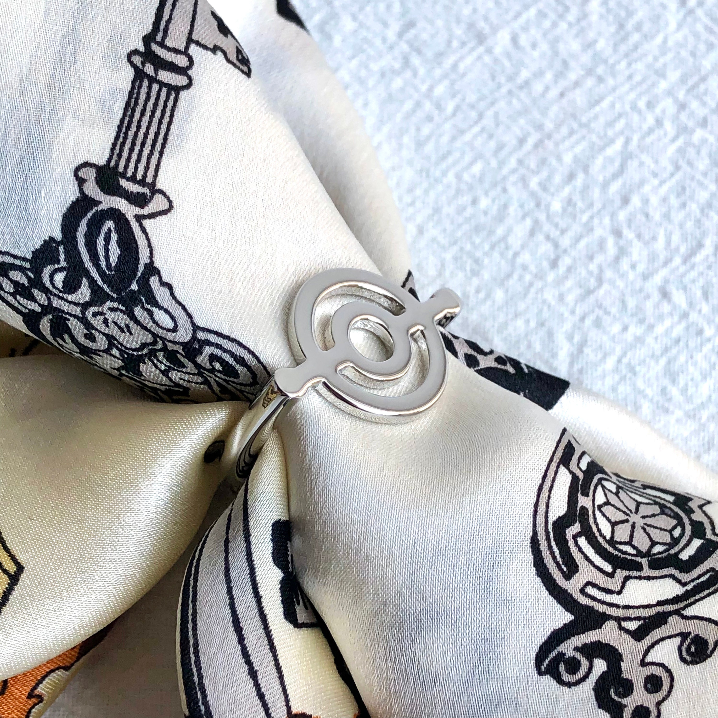 Stirrup Style Scarf Ring, Medium Ring, Vintage Style Ring, Festival ...