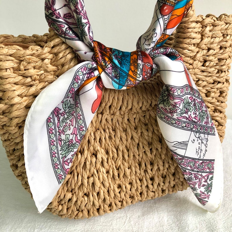 Women's Scarf, Silk Feel Square Scarf, Summer Bandana, Bridal Shower ...