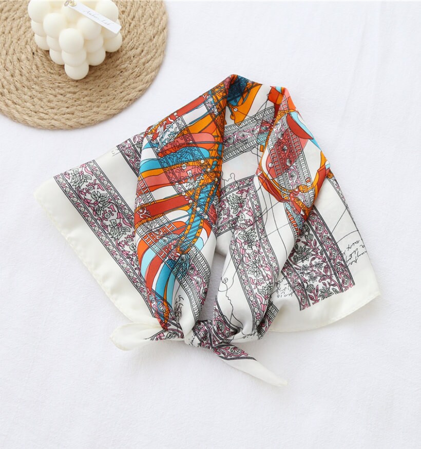 Women's Scarf, Silk Feel Square Scarf, Summer Bandana, Bridal Shower ...