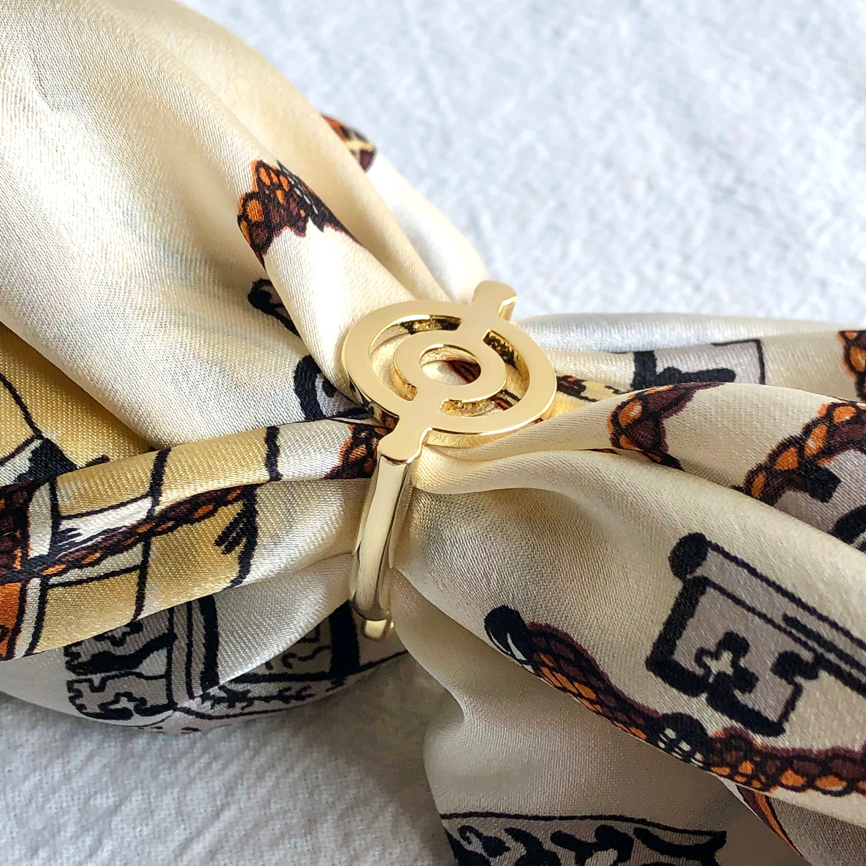 Stirrup Style Scarf Ring, Medium Ring, Vintage Style Ring, Festival ...