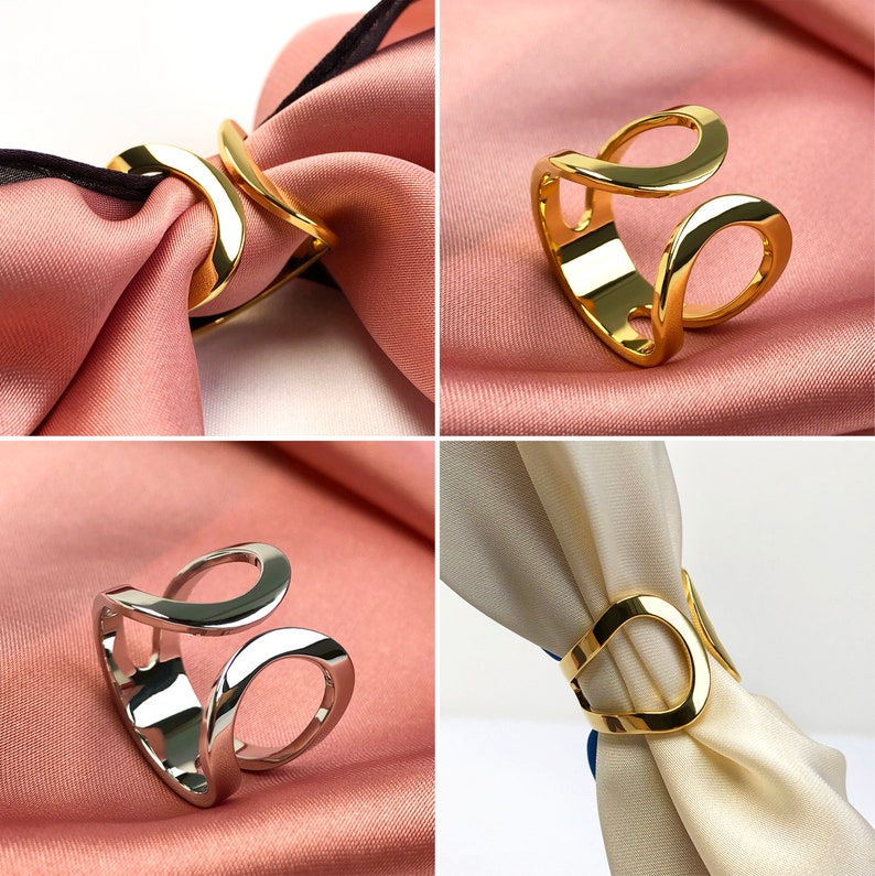 Scarf Ring Medium Ring Scarf Buckle Scarf Clip Bridal - Etsy