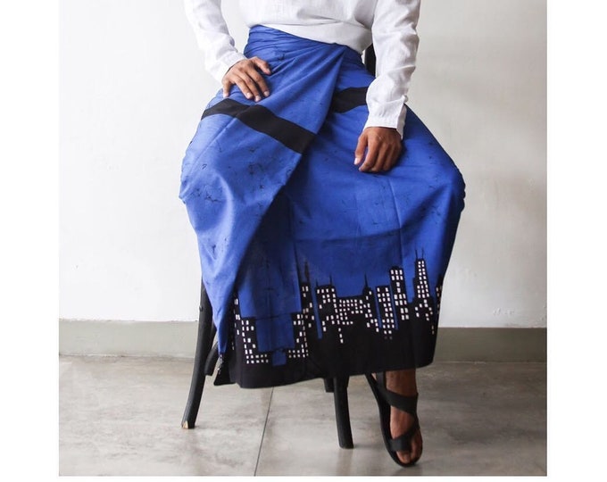 Batik Sarong Longyi Malong Unisex One Size Handmade Blue City Design - Etsy