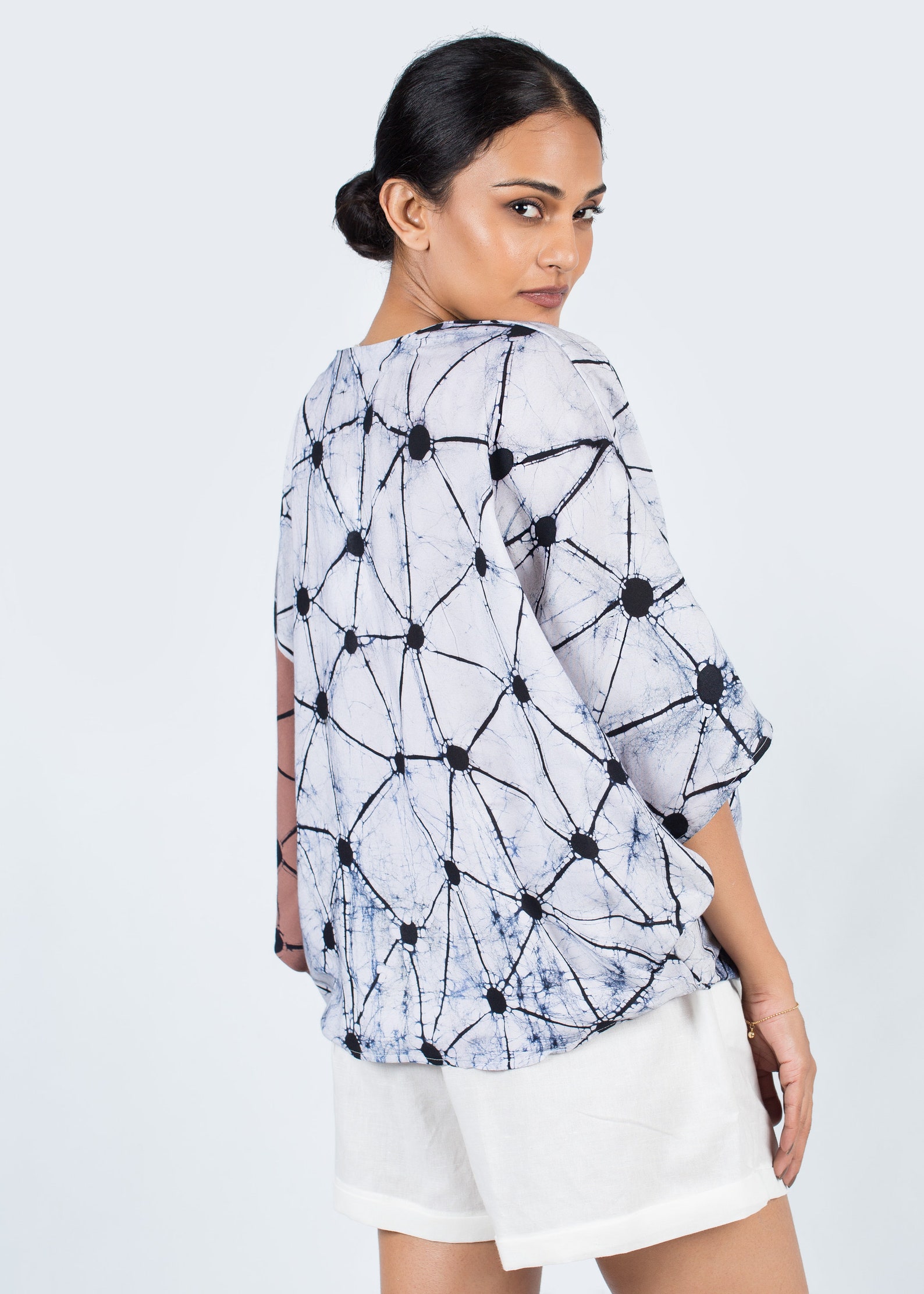 Slouchy Top Women's Handmade Batik Yellow & Brown Design - Etsy